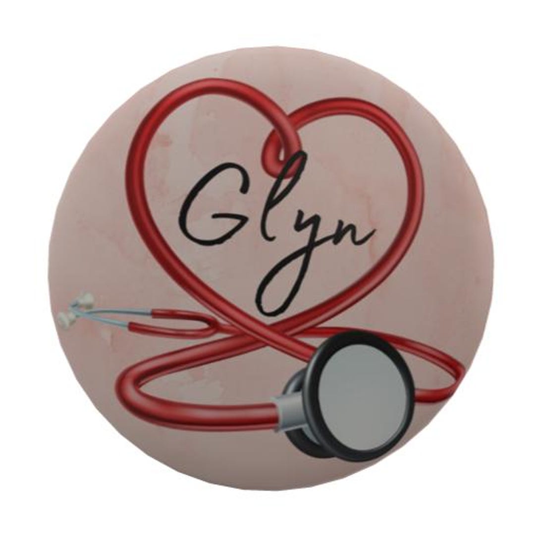 Stethoscope Heart Name Badge - Etsy