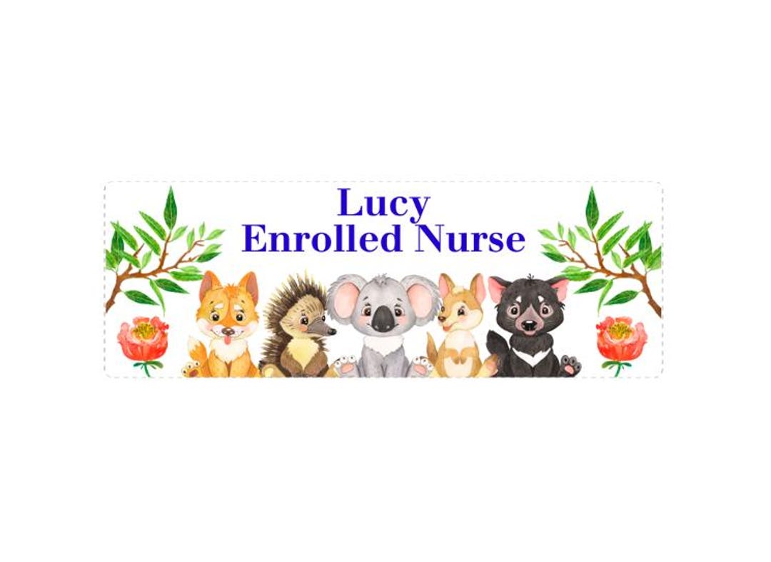 Australian Animal Name Badge - Etsy