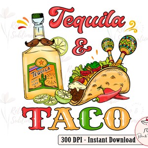 Tequila and Taco Png, Cinco De Mayo Png, Mexican Food Png, Taco Fiesta ...