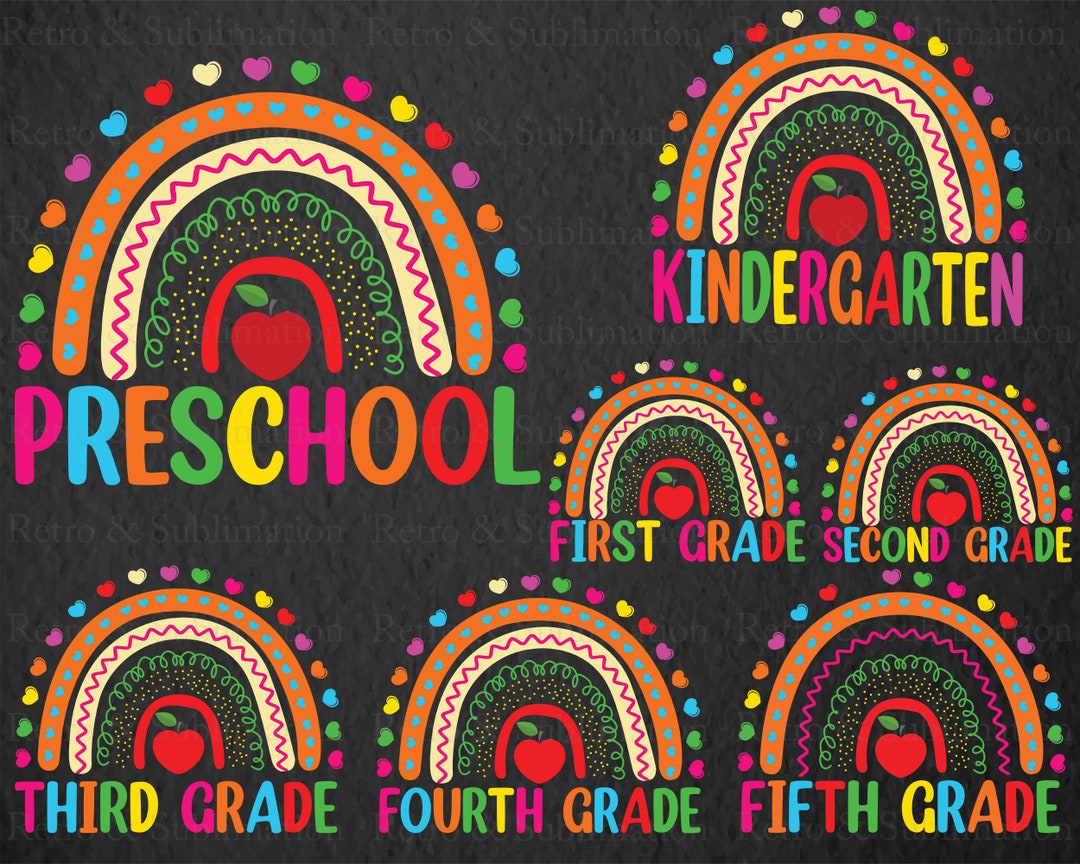 First Day of School Boho Rainbow Svg Bundle, Back to School Svg, 1st ...