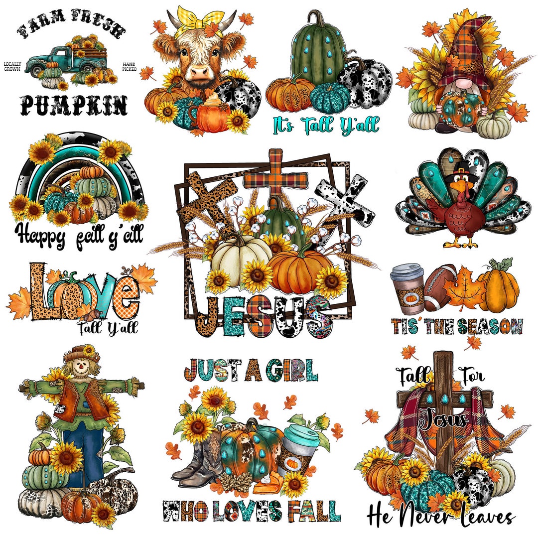 Western Fall Png Bundle, Fall for Jesus Png, Thanksgiving Png ...