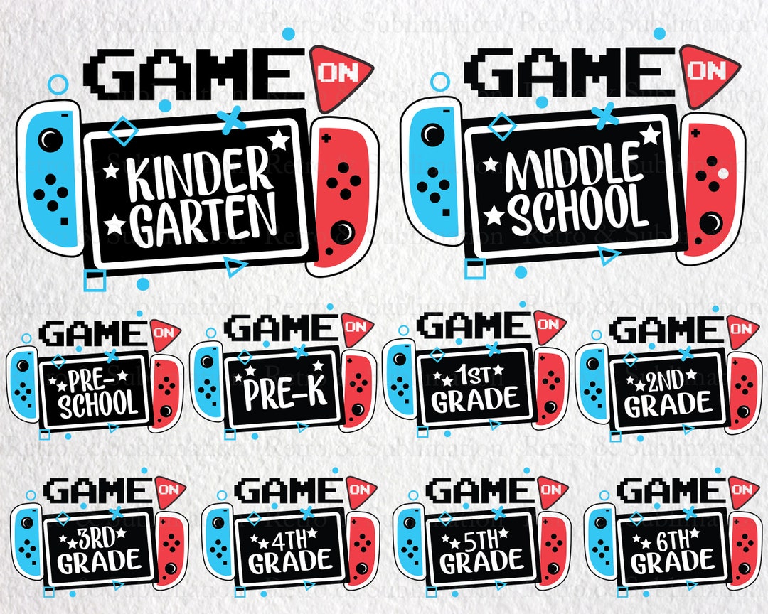 Game on Bundle Svg, Back to School Svg for Gamers, 1st Day of School ...