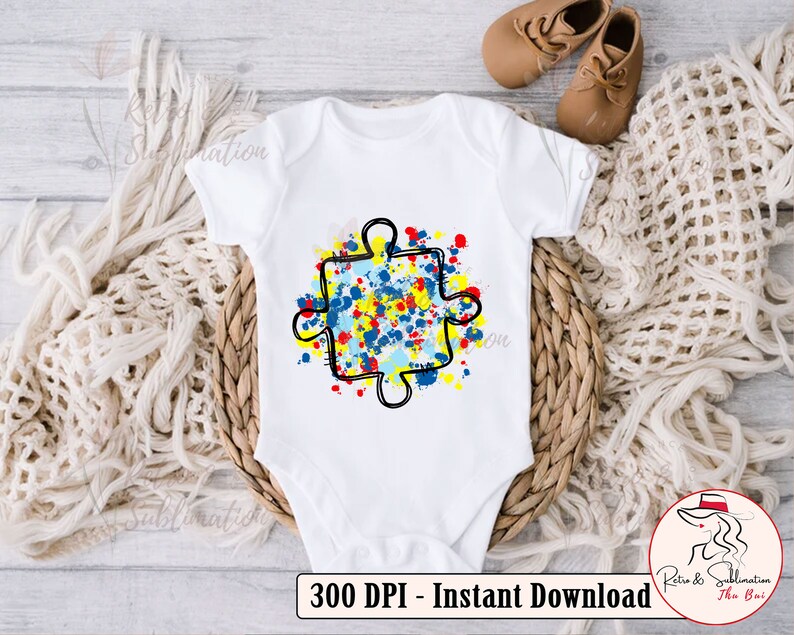 Watercolor Autism Puzzle Piece Png Autism Awareness Png We - Etsy