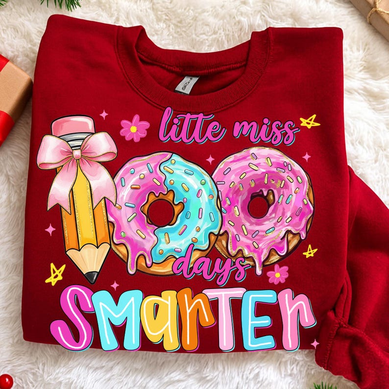 Preppy 100 Days of School PNG Bundle: Little Miss 100 Days Smarter Png ...