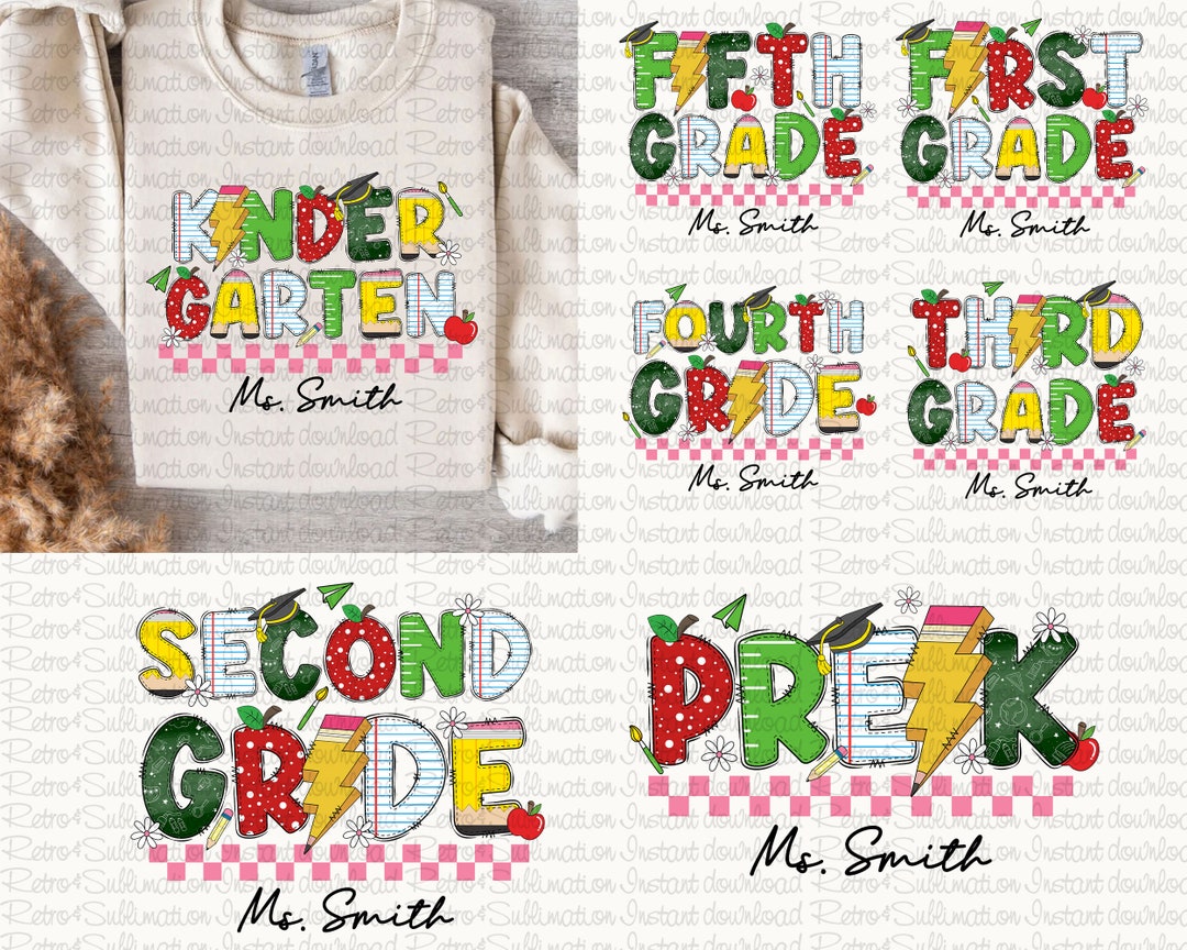 Pre-k, Kindergarten Bundle Png, Teacher Shirt Design, First Day of ...