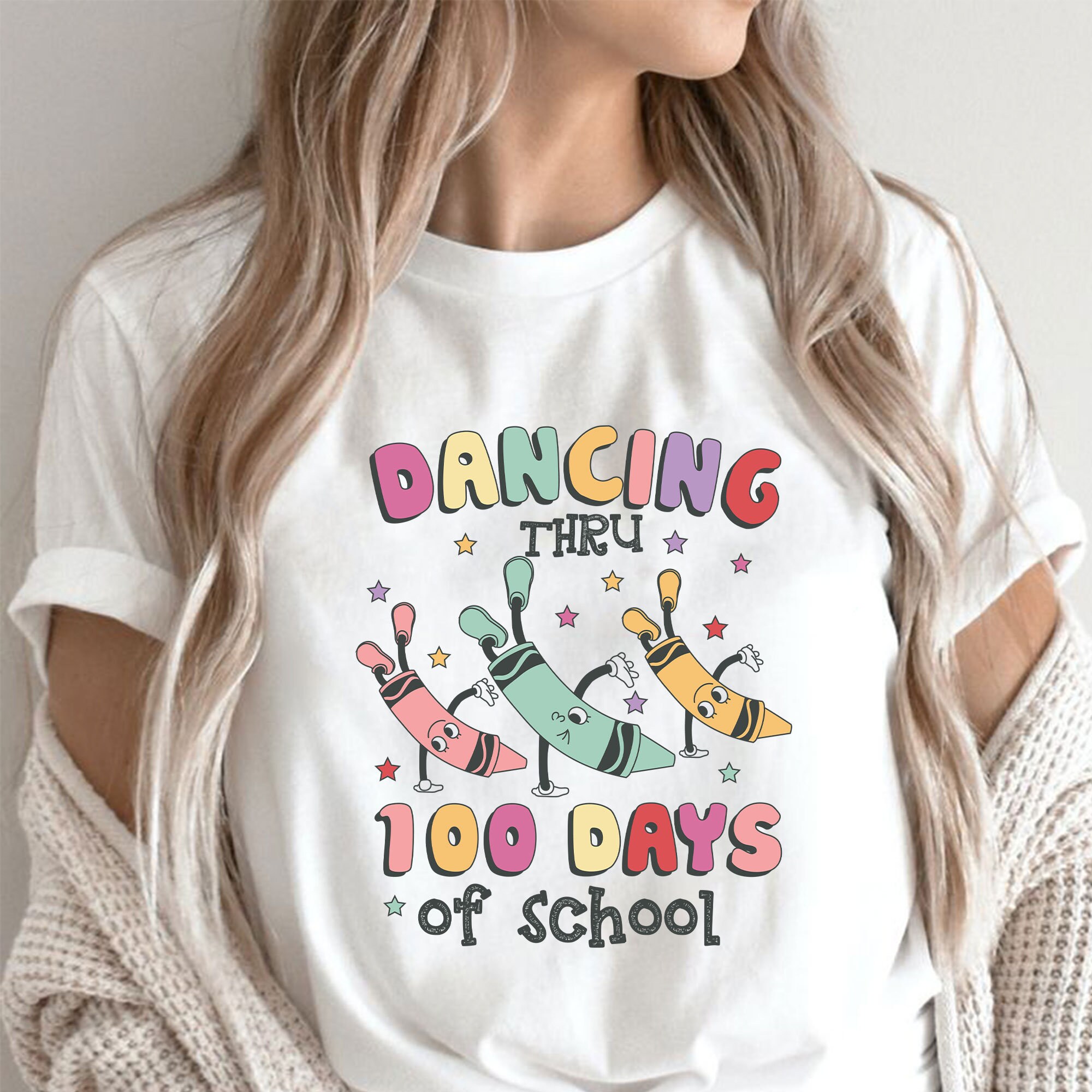Retro 100 Days of School SVG, Dancing Thru 100 Days of School SVG, Cute ...