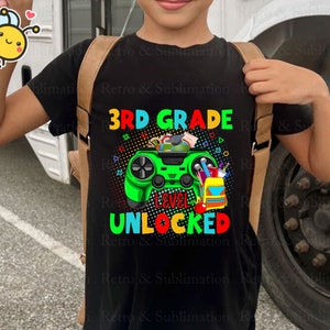 3rd Grade Level Unlocked Video Game Png, Back to School Png for Gamers ...