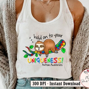Uniqueness Sloth Autism Png ,autism Sloth Png, Autism Awareness Png ...