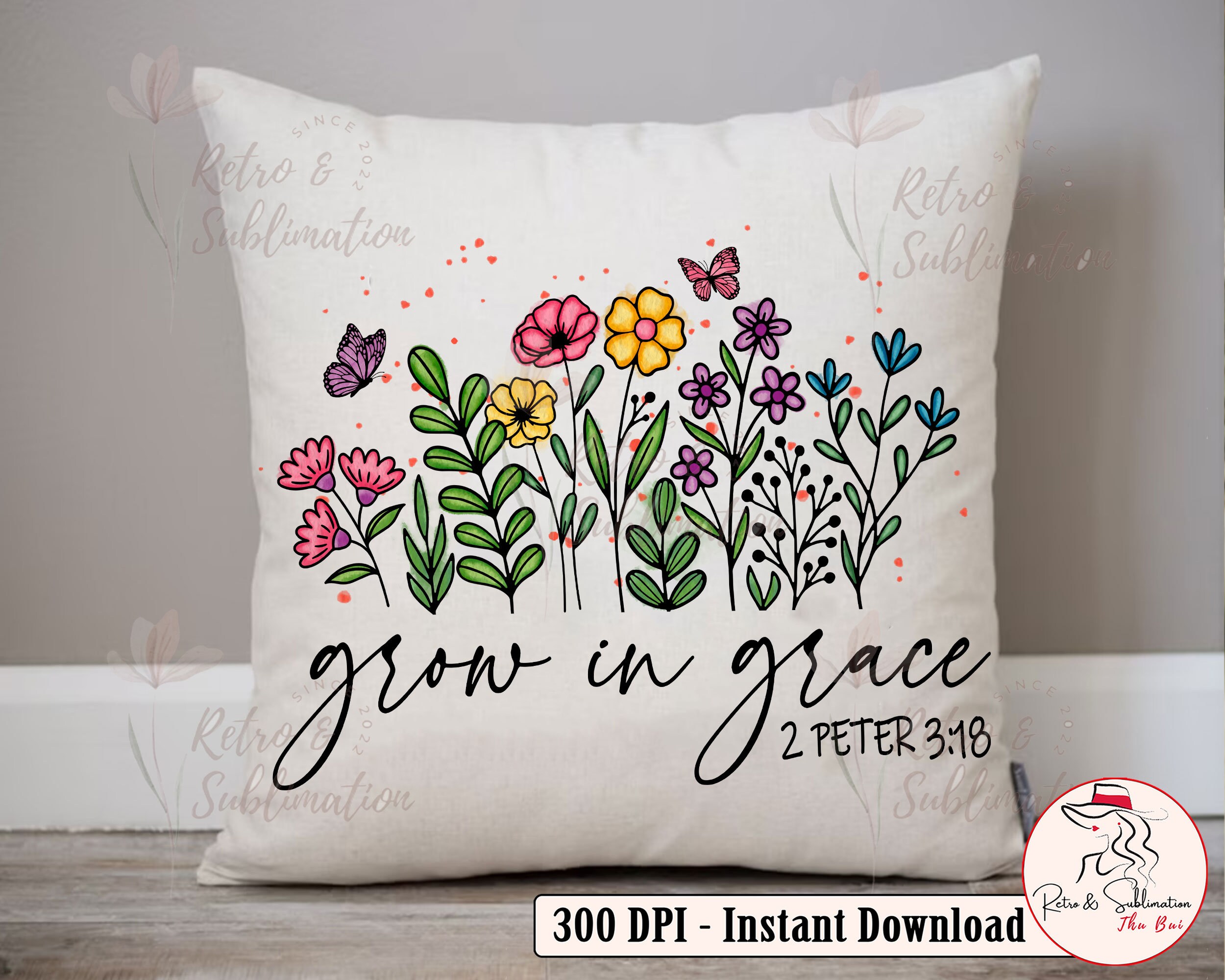 Grow in Grace Png Religious Png Floral Png Jesus Png - Etsy