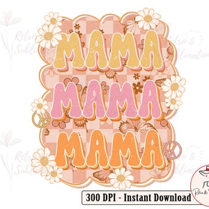 Retro Mama Png, Retro Floral Mama Png, Mothers Day Png, Mama Floral Png ...