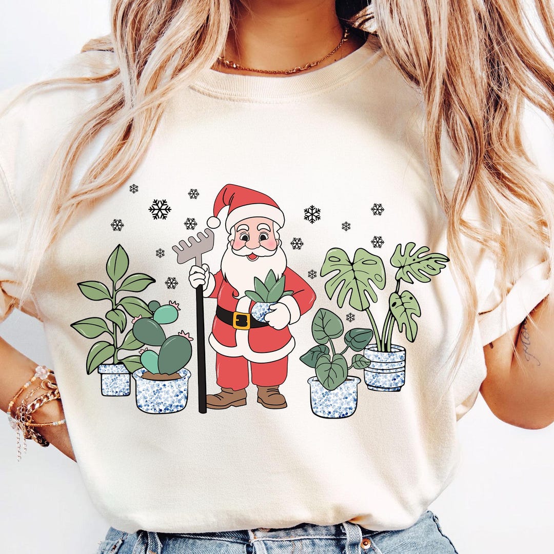 Christmas Santa Plant Png, Santa Plant Lover Png, Plant Lover Christmas ...