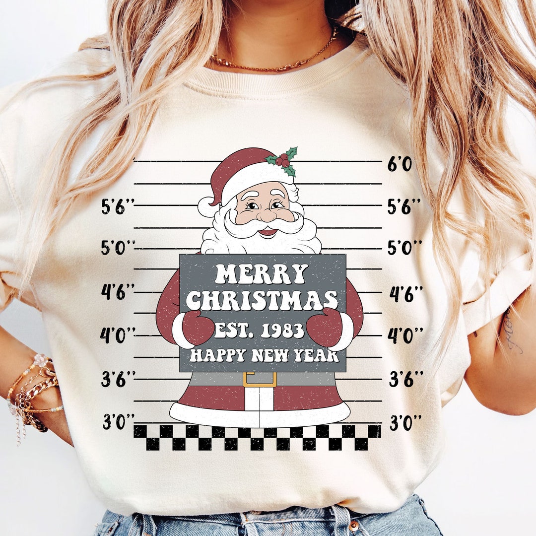 Santa Mugshot Christmas Png, Vintage Santa and Co EST 1983 Png, Merry ...