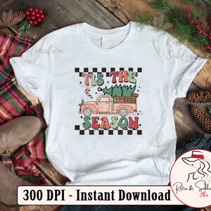 Retro Tis the Season Png, Merry Christmas PNG, Retro Christmas Design ...