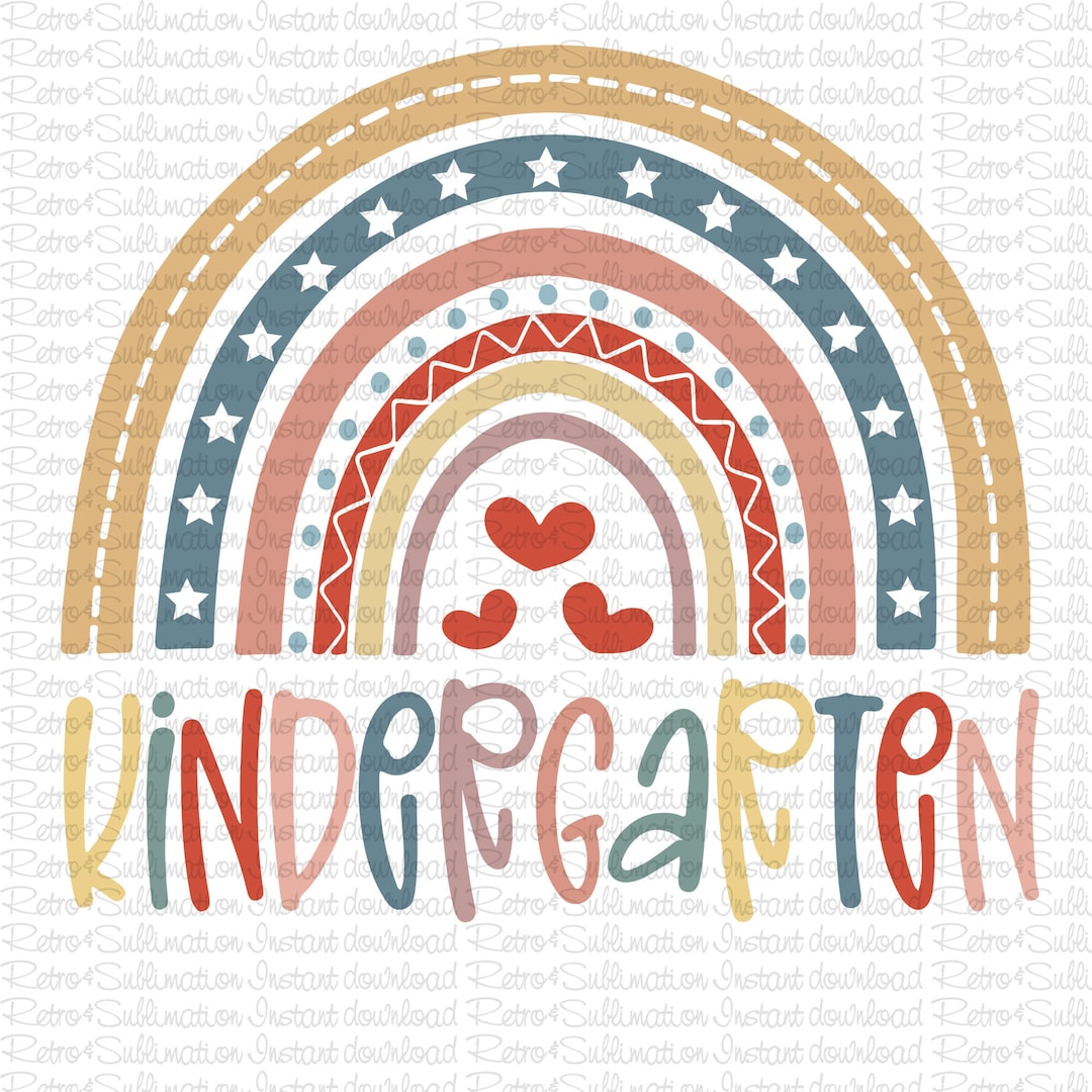 Kindergarten Rainbow Svg, Retro Back to School Svg, First Day of School ...