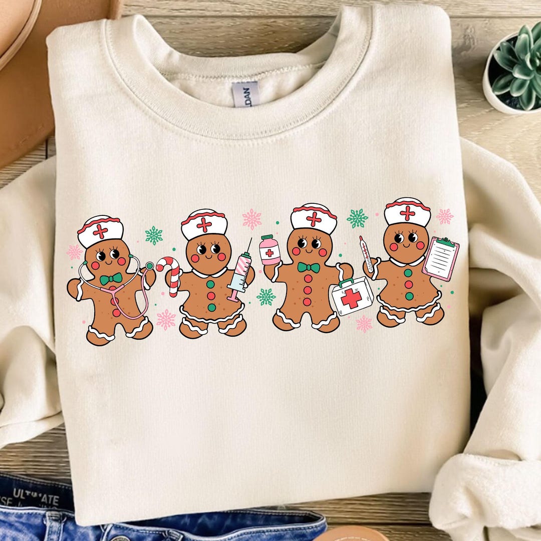 Gingerbread Nurse Christmas Png, Retro Nurse Png, Merry Christmas Png ...