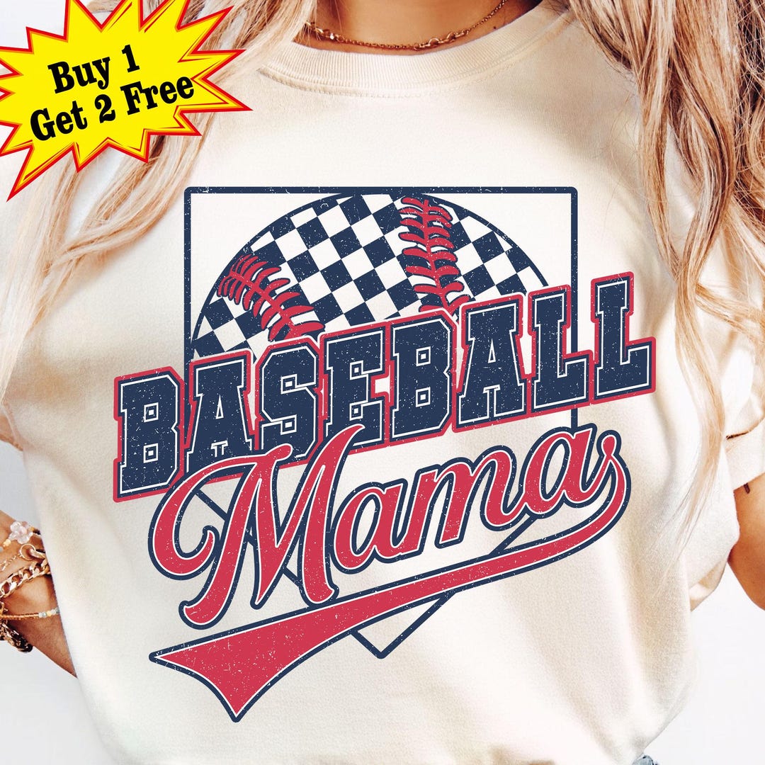 Retro Baseball Mama Png Checkered Png, Game Day Baseball Png, Vintage ...