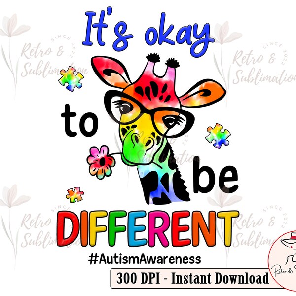 Autism Awareness Giraffe - Etsy