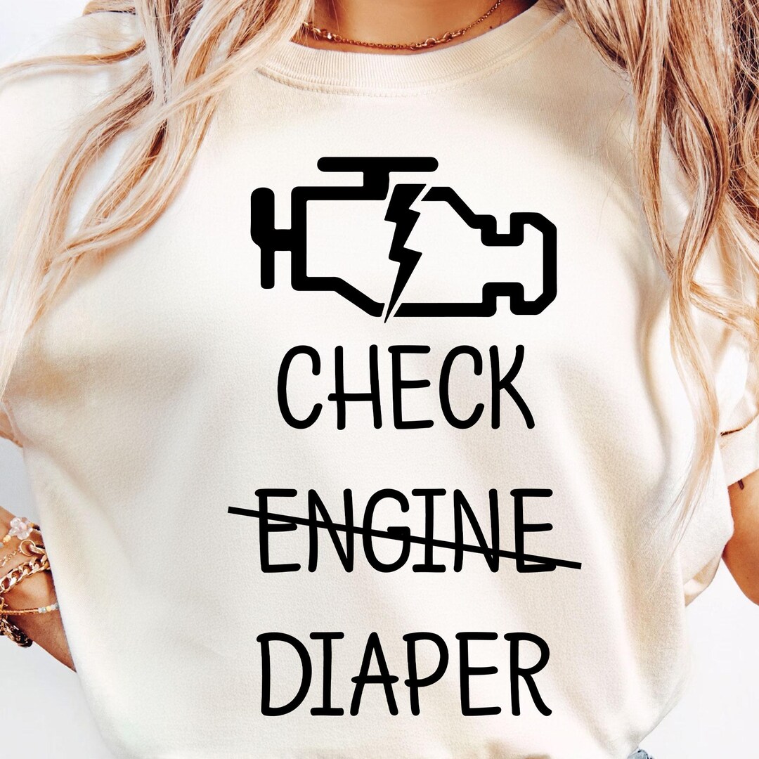 Check Engine Diaper SVG, Check Diaper Svg Design for Baby Shirt, New ...