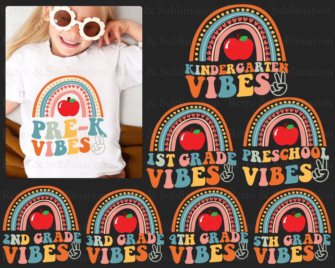 First Day of School Boho Rainbow Svg Bundle, Back to School Vibes Svg ...