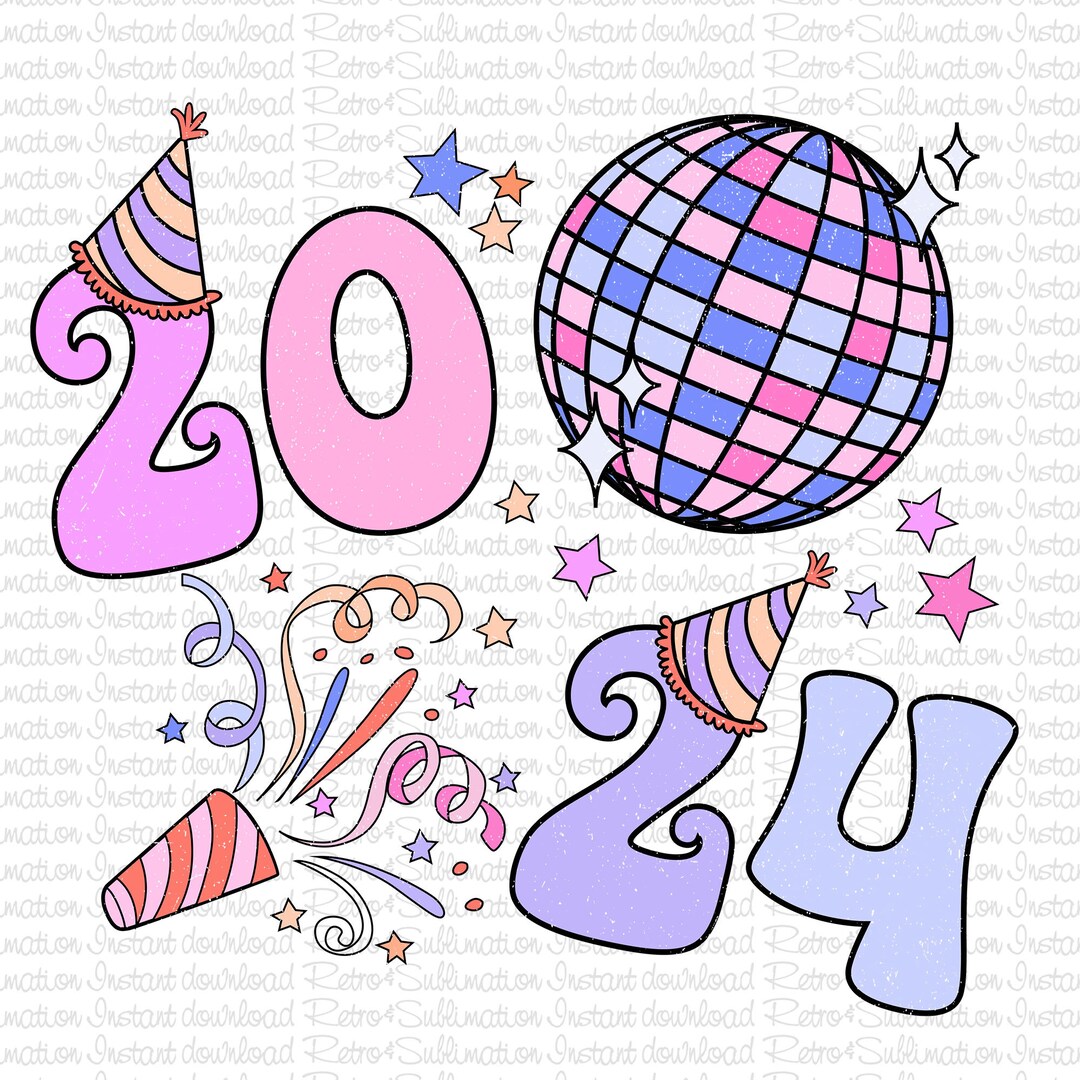 Disco Ball New Year's PNG, Happy New Year 2024 Png, New Year 2024 Png ...