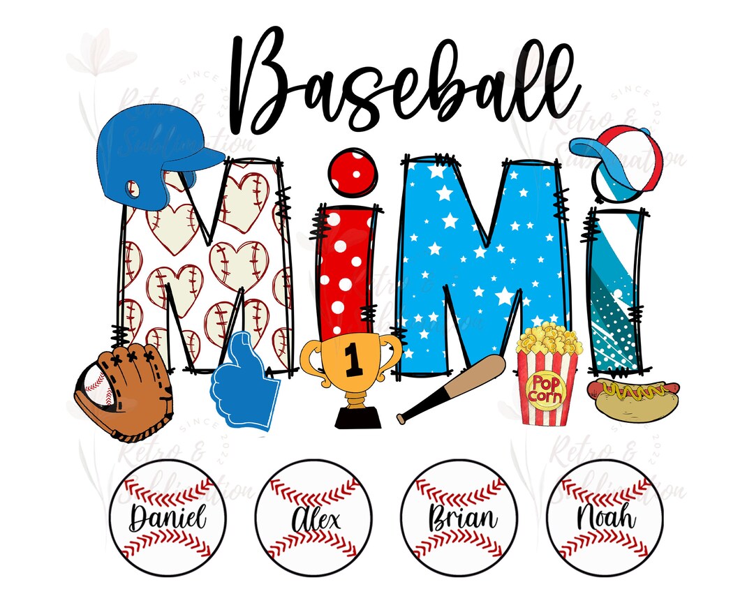 Baseball Mimi Png for Mothers Day Png Baseball Mom Png Personalized ...