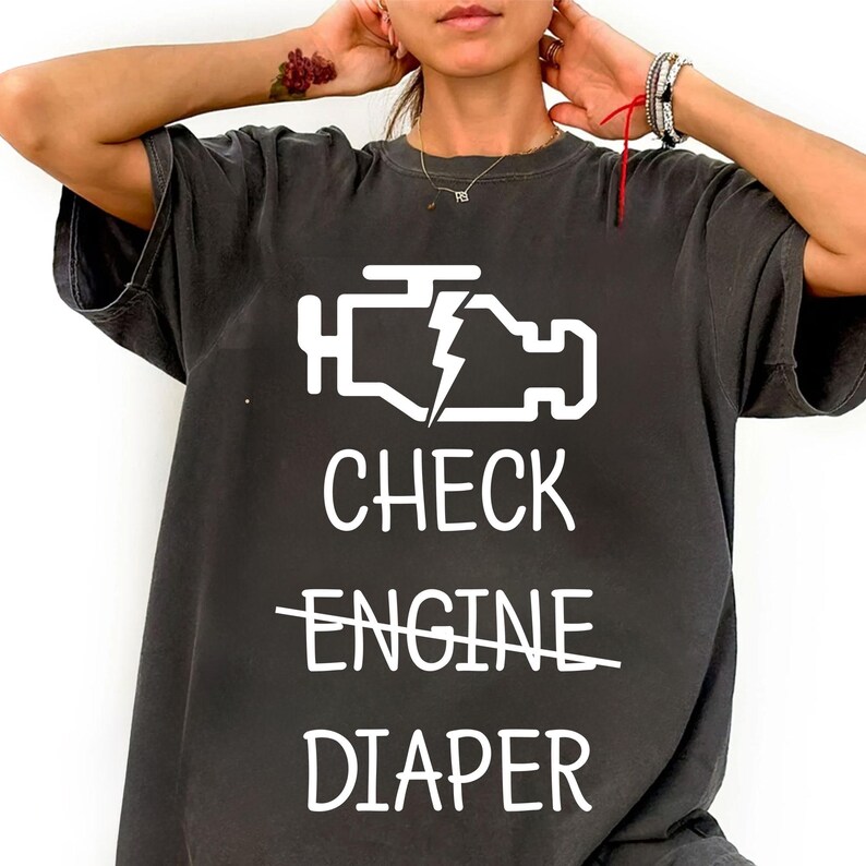 Check Engine Diaper SVG, Check Diaper Svg Design for Baby Shirt, New ...