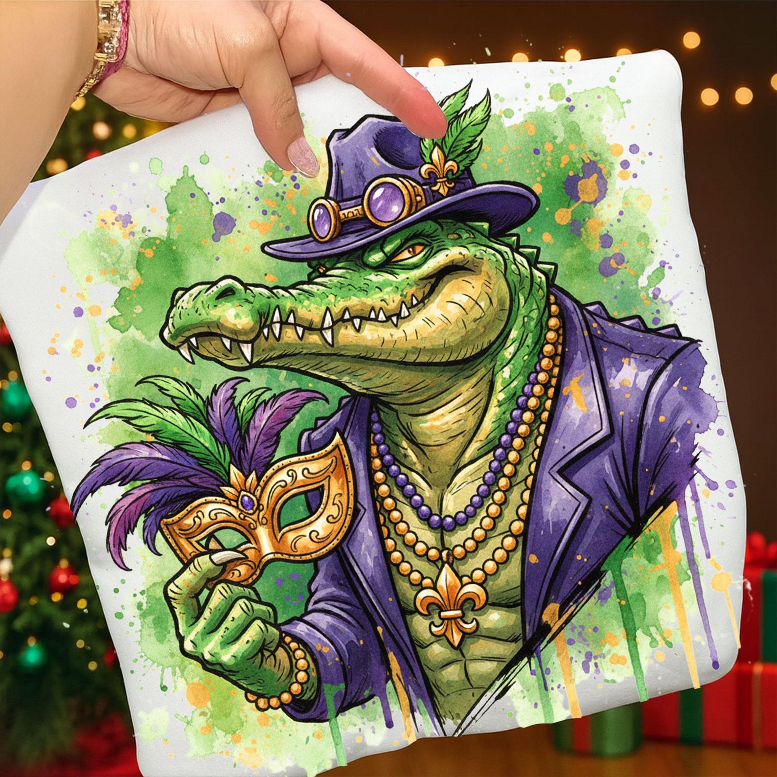 Retro Mardi Gras Gator PNG: New Orleans Alligator Art (digital Download ...