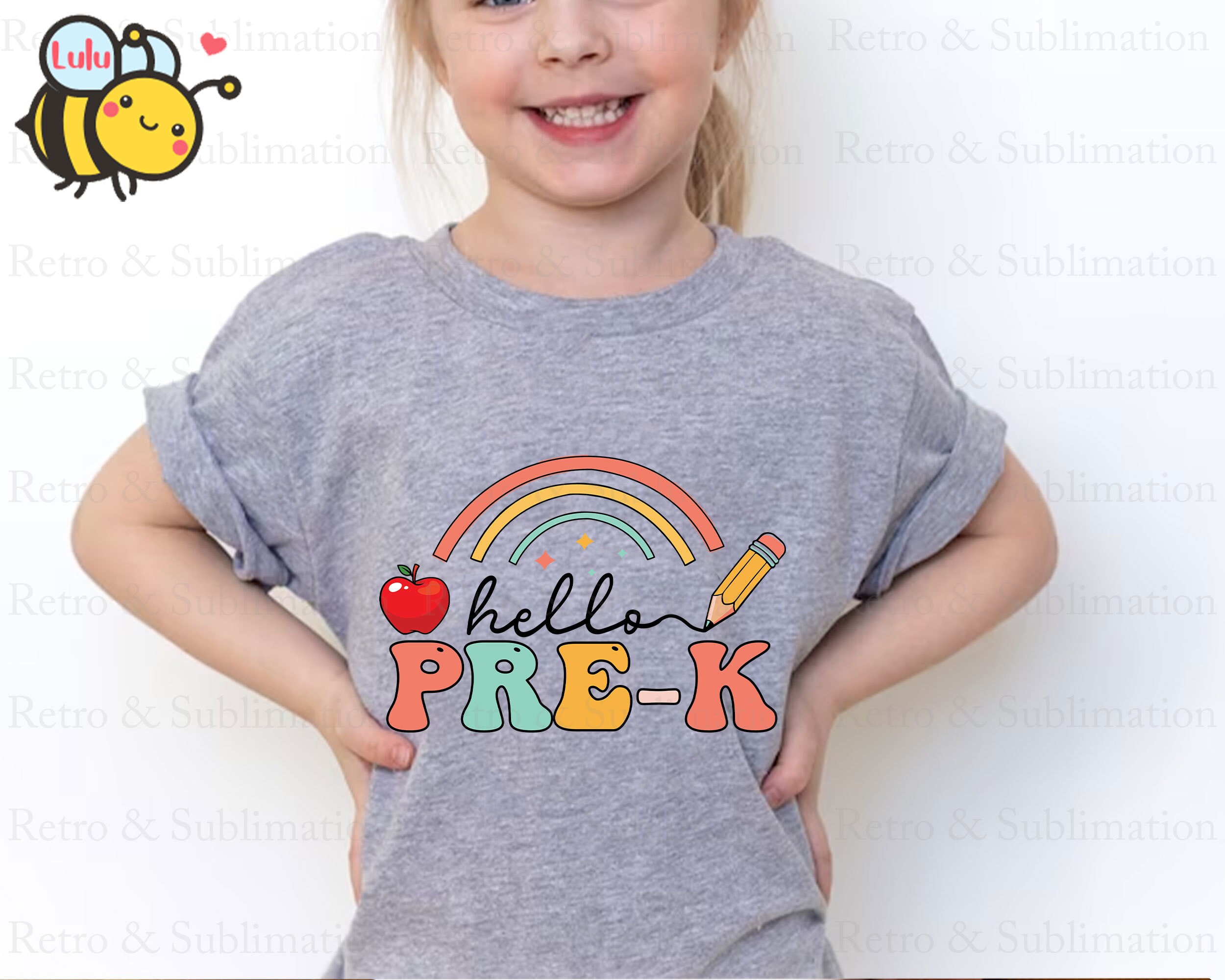 Hello Pre-k Rainbow Svg, First Day of School Svg, Back to School Svg ...