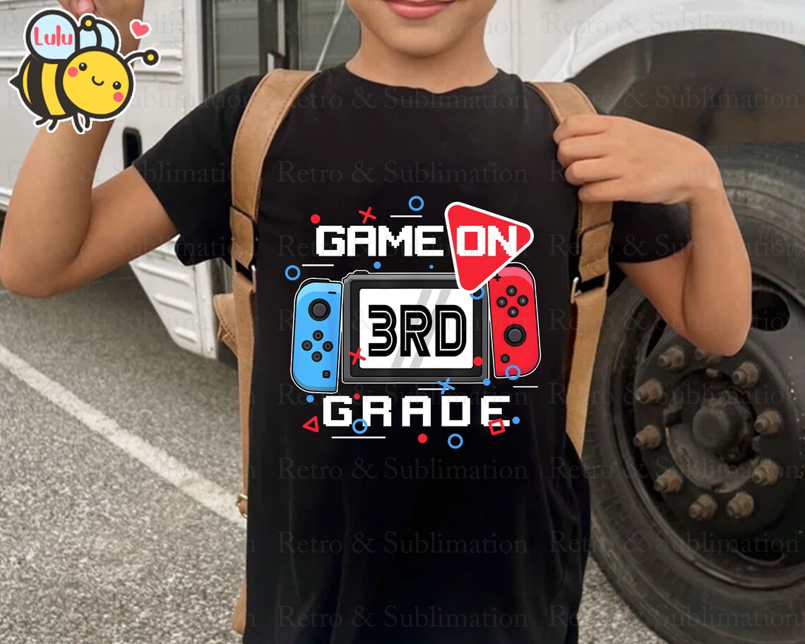 Game on 3rd Grade Png, Back to School Png for Gamers, First Day of ...