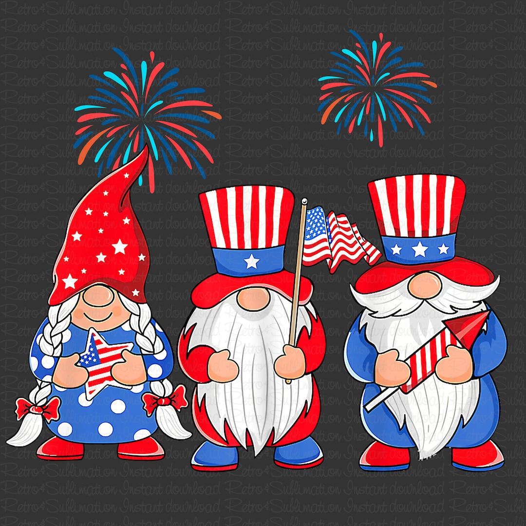 American Gnomes Png, 4th of July Gnomes, Patriotic Gnome Png ...