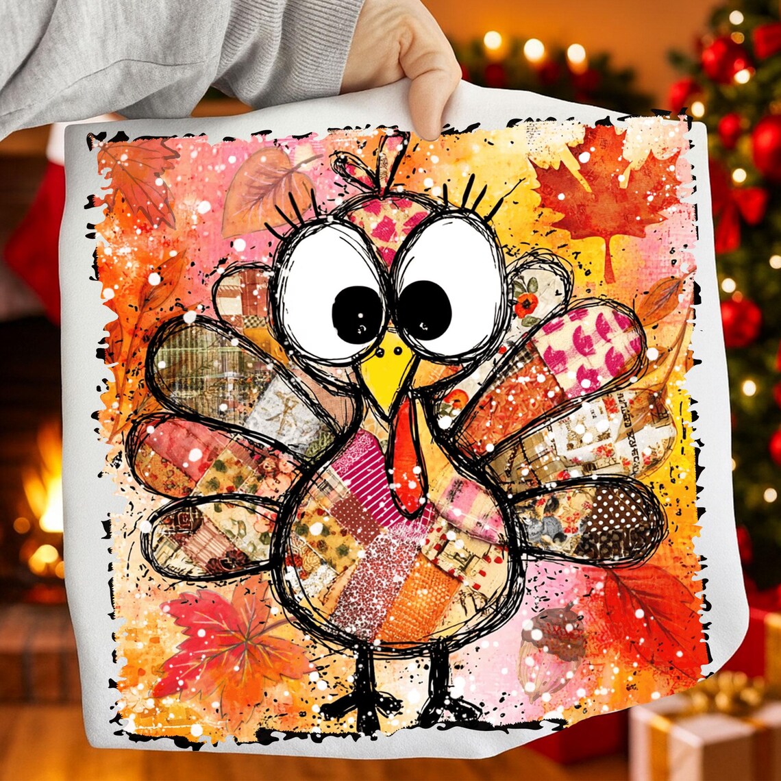 Preppy Thanksgiving Png: Vintage Turkey Png, Patchwork Sublimation ...