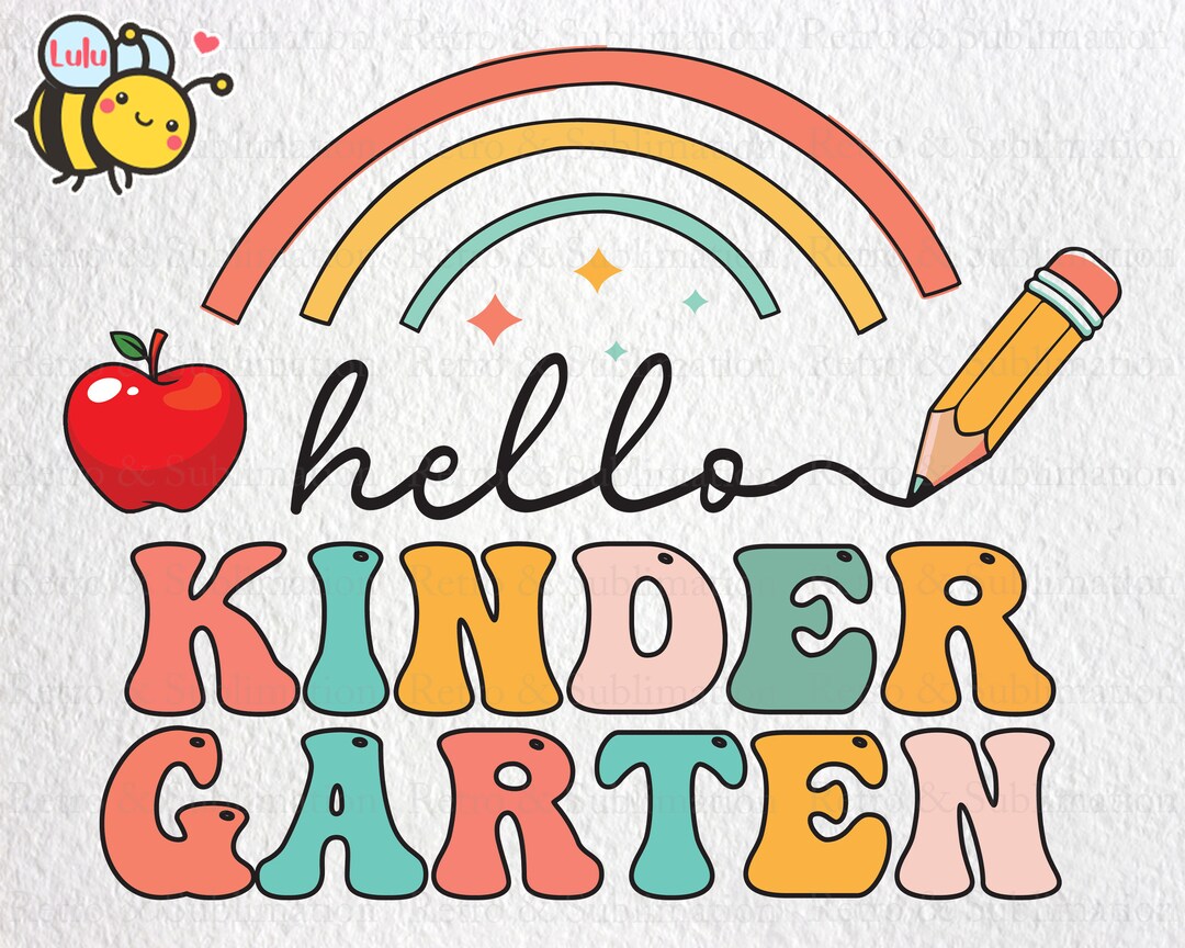 Hello Kindergarten Rainbow Svg, First Day of School Svg, Back to School ...