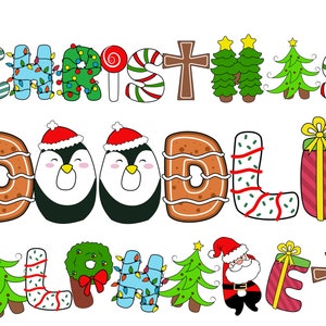 Christmas Alphabet PNG, Christmas Doodle Font, Christmas Doodle Letters ...