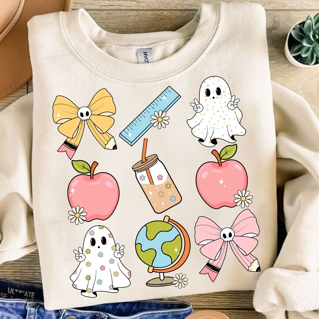 Halloween Teacher Png, Cute Ghost Png, Halloween Ghost Png, School ...