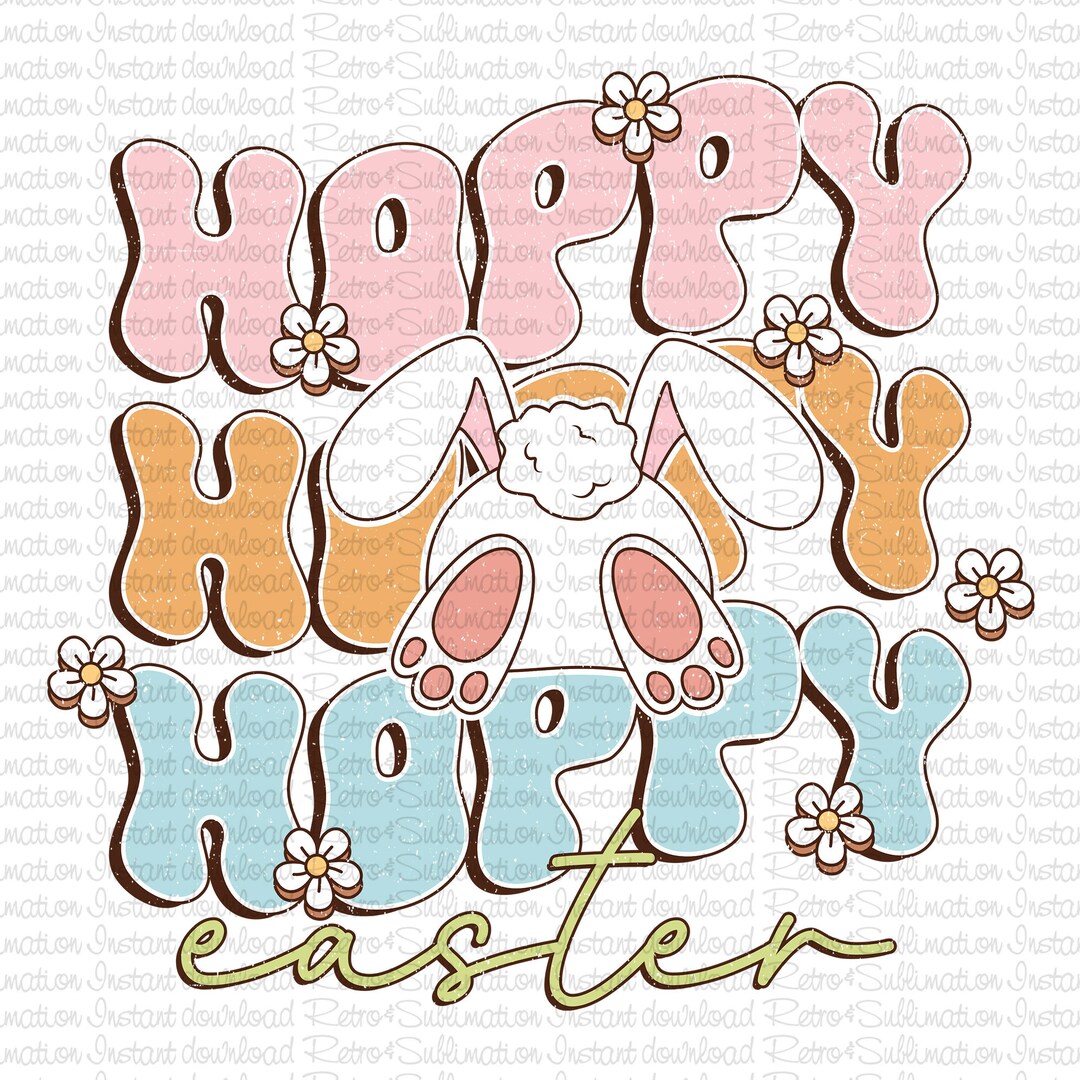 Hoppy Easter Png, Retro Easter Png, Easter PNG Sublimation Design ...
