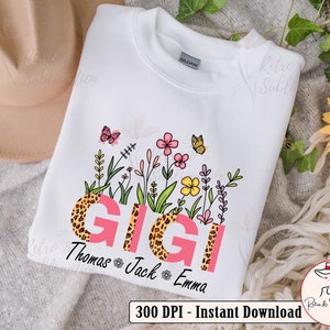 Personalization Gigi Png, Flower Png, Mothers Day Png, Floral Gigi Png ...