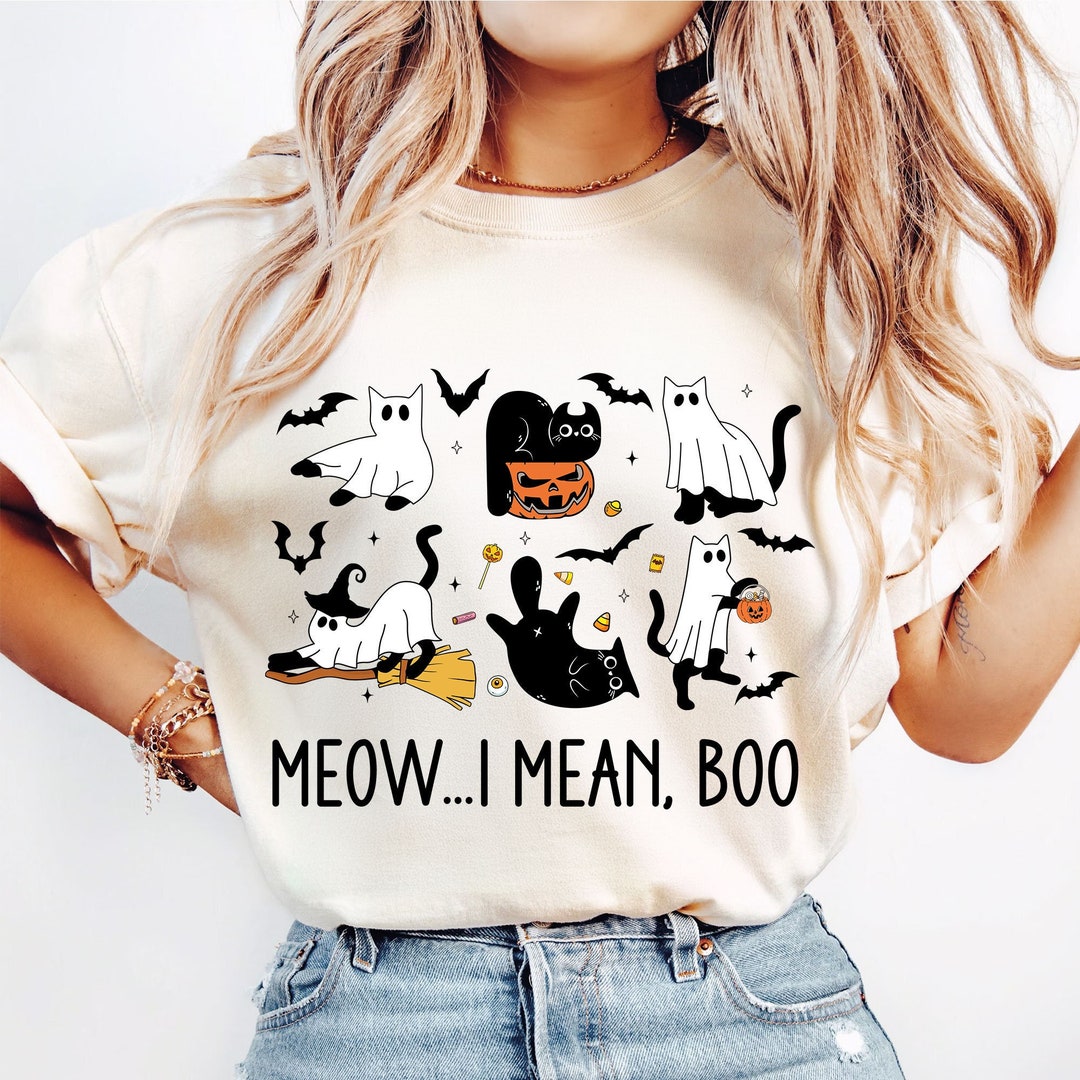 Mew I Mean Boo Png, Boo Spooky Cat Halloween Png, Funny Halloween ...
