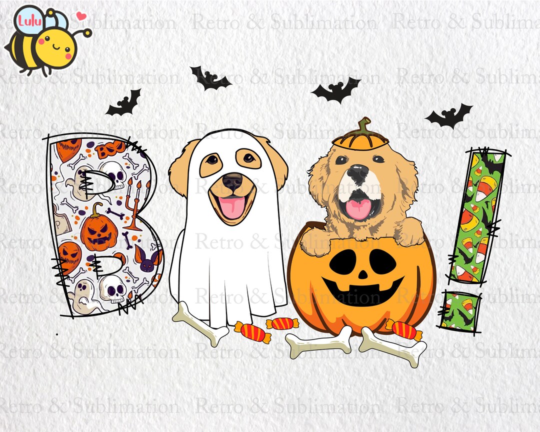 Boo Dog Png, Golden Retriever Ghost Halloween Png, Halloween Dogs ...