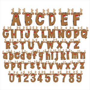 Christmas Doodle Letters Png Bundle, Christmas Alphabet Png, Hand Drawn ...