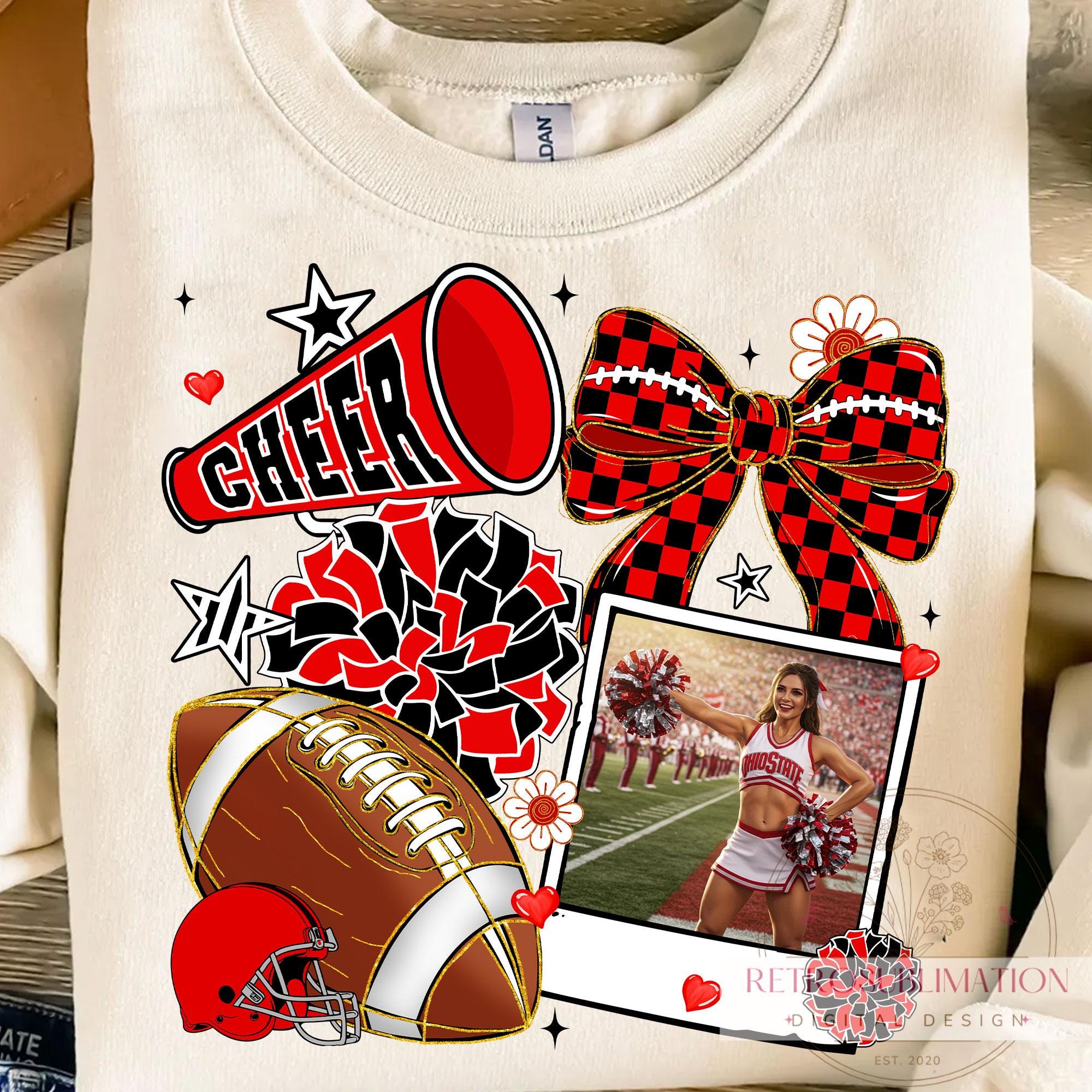 Custom Game Day Cheerleader Photo PNG: Football Mom, School Spirit ...