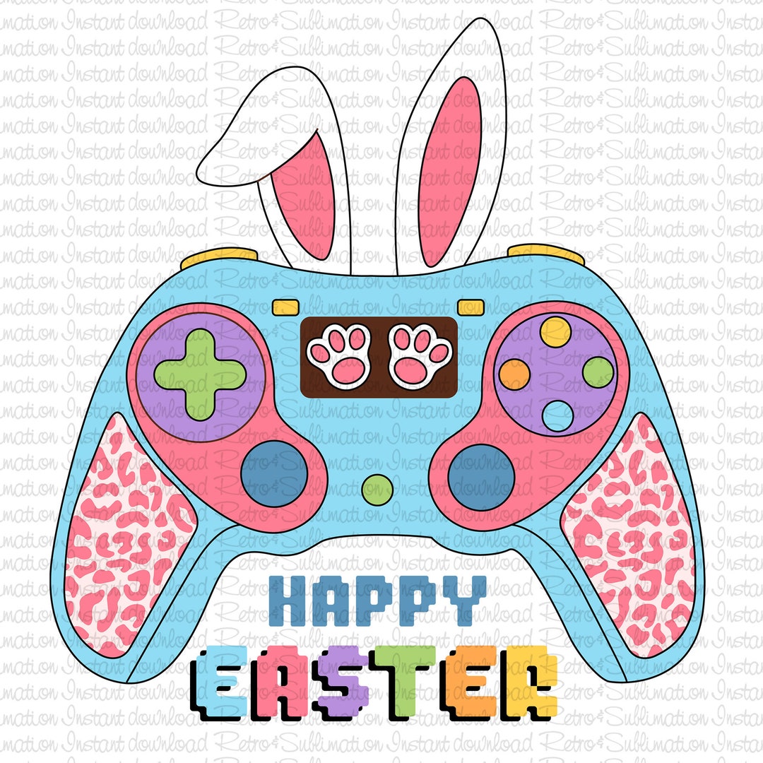 Easter Gamer Png Sublimation Design , Easter Bunny Gamer Png, Kids ...