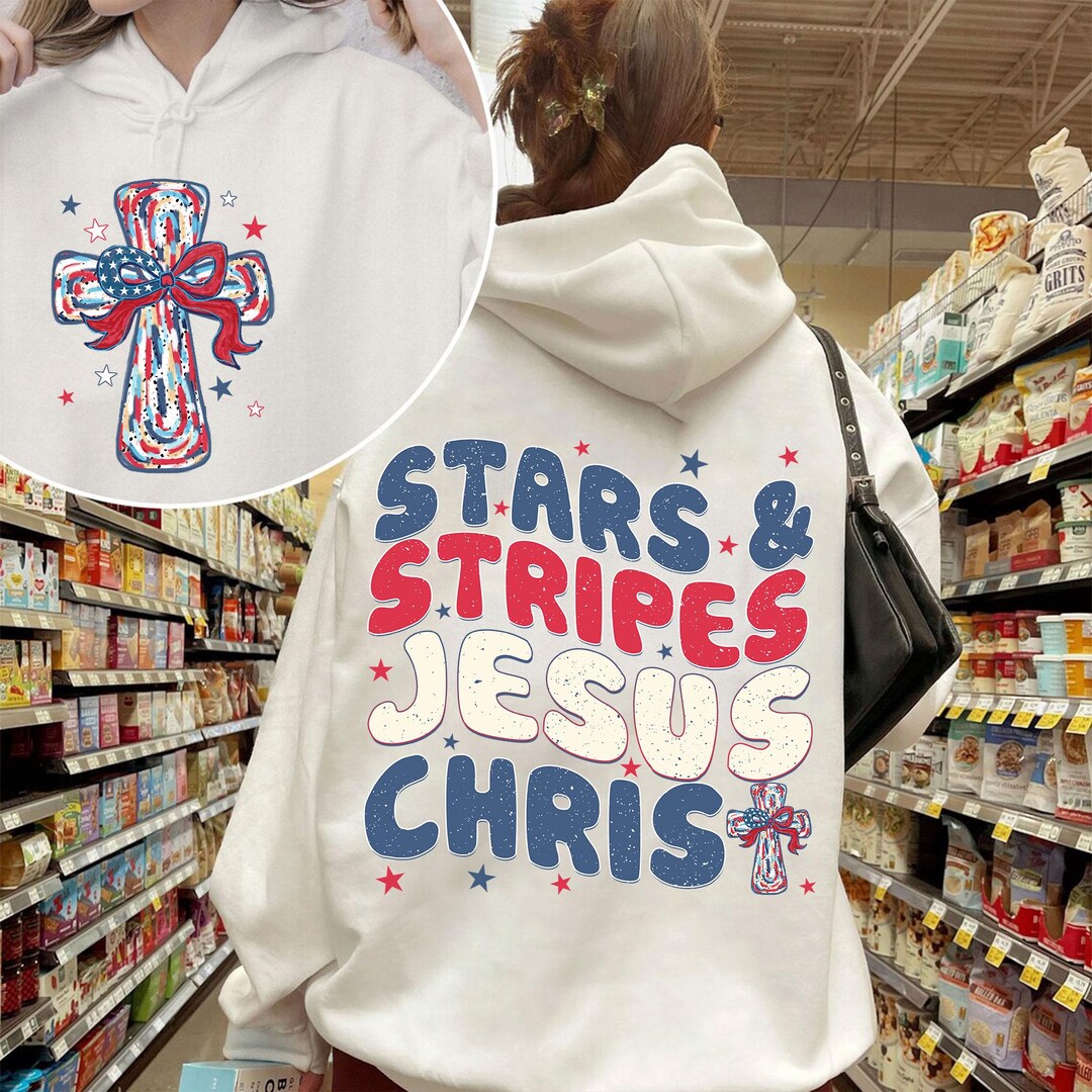 Stars and Stripes Jesus Christ PNG, Christian 4th of July Png, Red ...