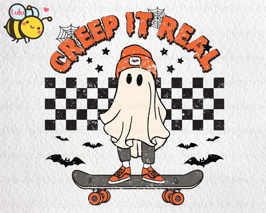 Ghost Skateboarding Creep It Real Png, Halloween Ghost, Happy Halloween ...