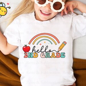 Hello 2nd Grade Rainbow Svg, First Day of School Svg, Back to School ...