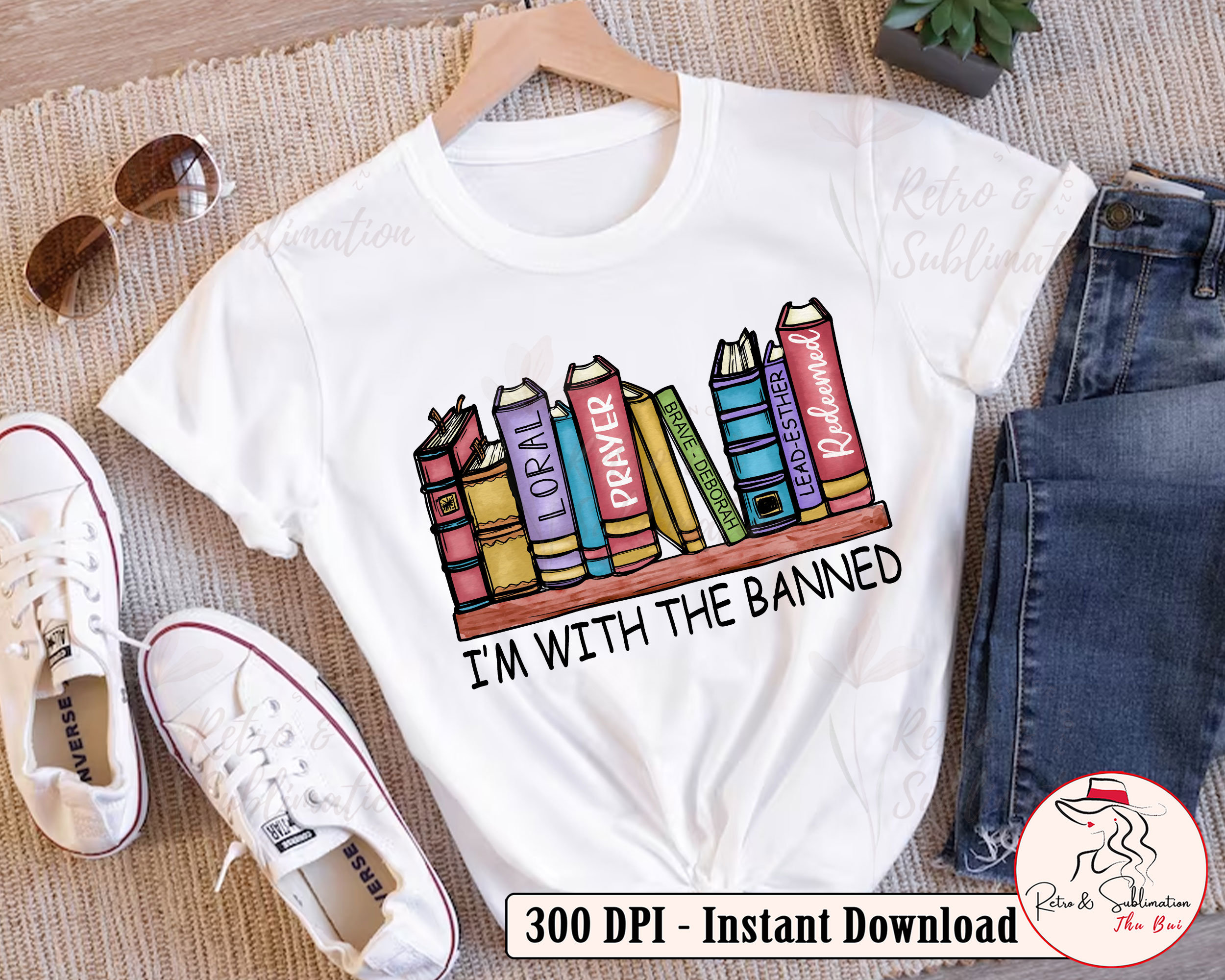 I'm With the Banned Png Books Png Teacher Png Books - Etsy