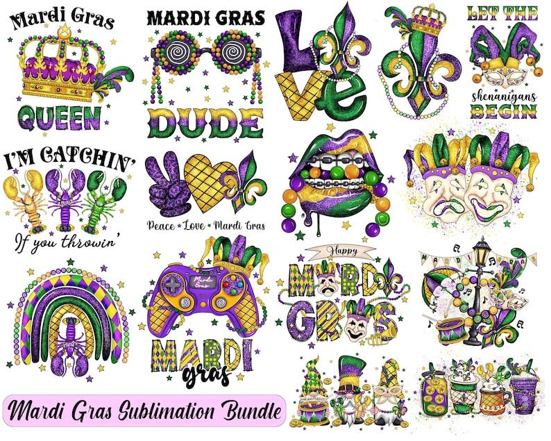 120 Files Mardi Gras Bundle Png Svg, Mega Bundle Mardi Grass, Happy ...