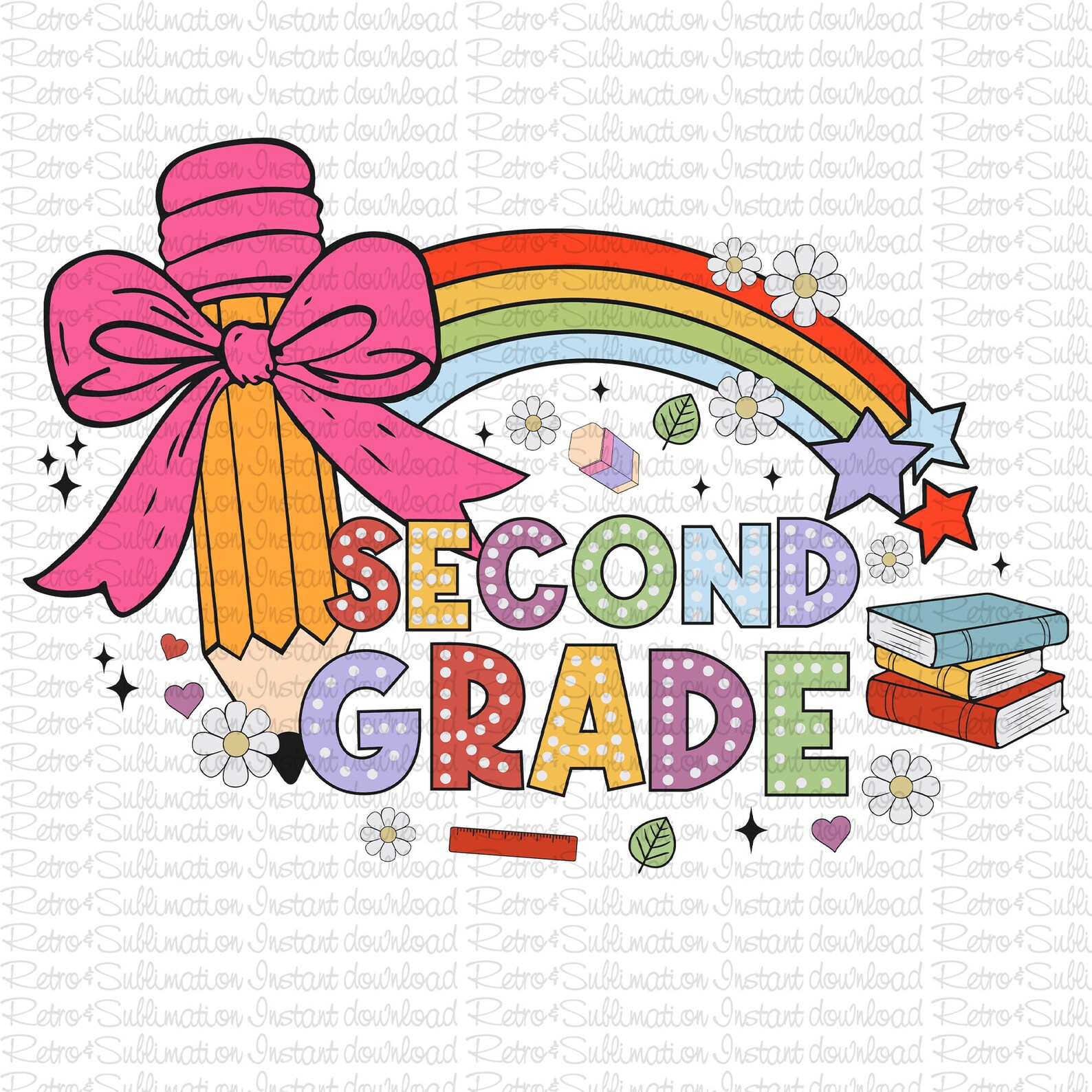 Second Grade Rainbow Svg, 2nd Grade Svg, Second Grade Teacher Svg ...