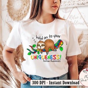 Uniqueness Sloth Autism Png ,autism Sloth Png, Autism Awareness Png ...