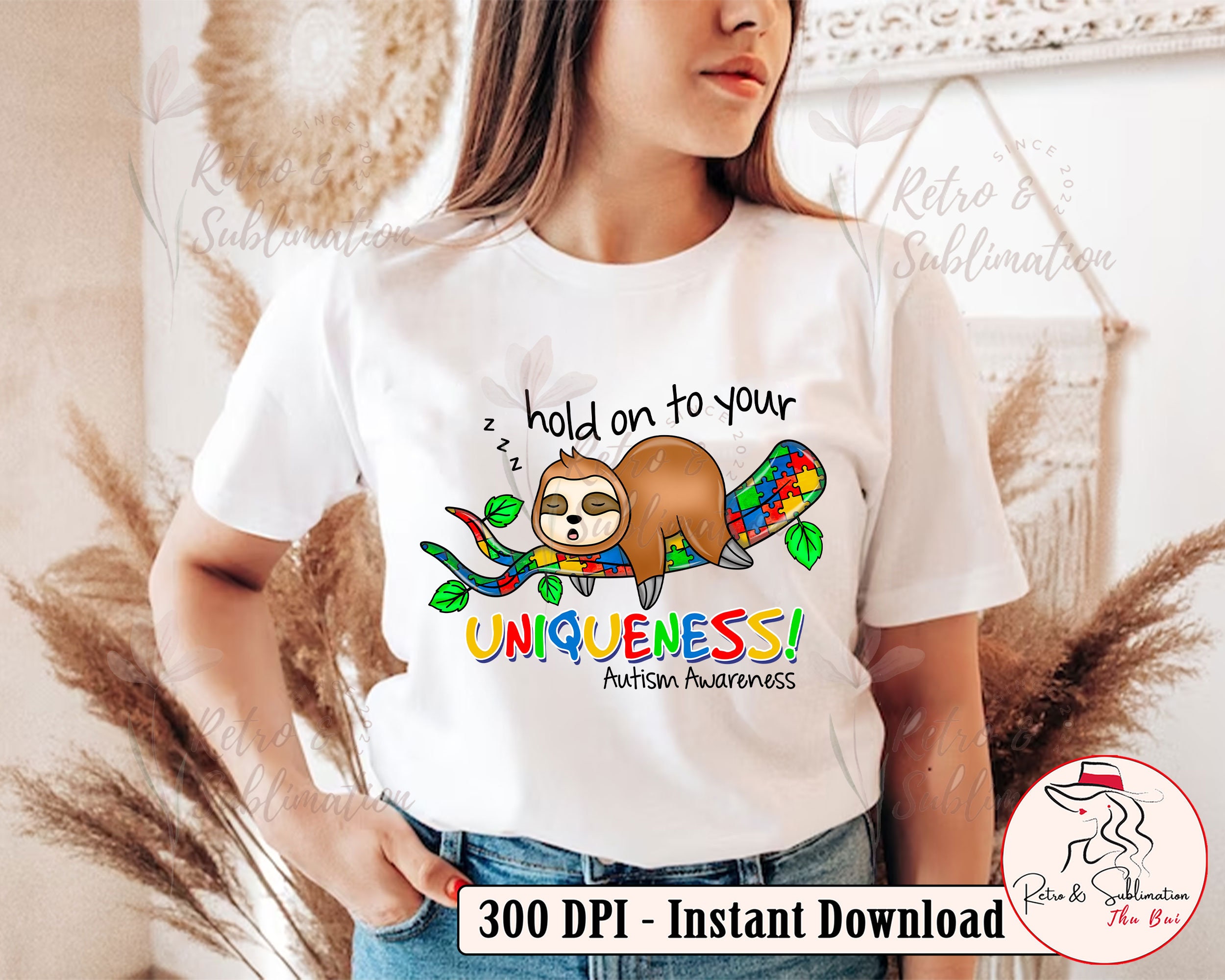 Uniqueness Sloth Autism Png autism Sloth Png Autism - Etsy