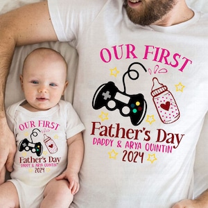 Personalized Our First Fathers Day Svg, Daddy and Me Svg, Custom Kids ...